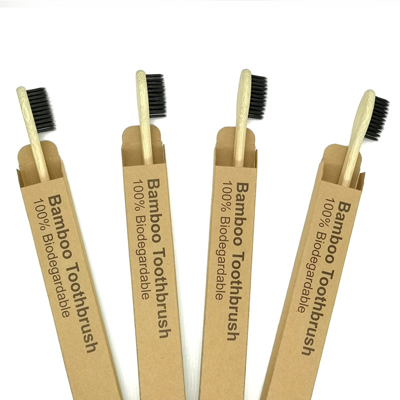 Flat wavy bamboo toothbrush