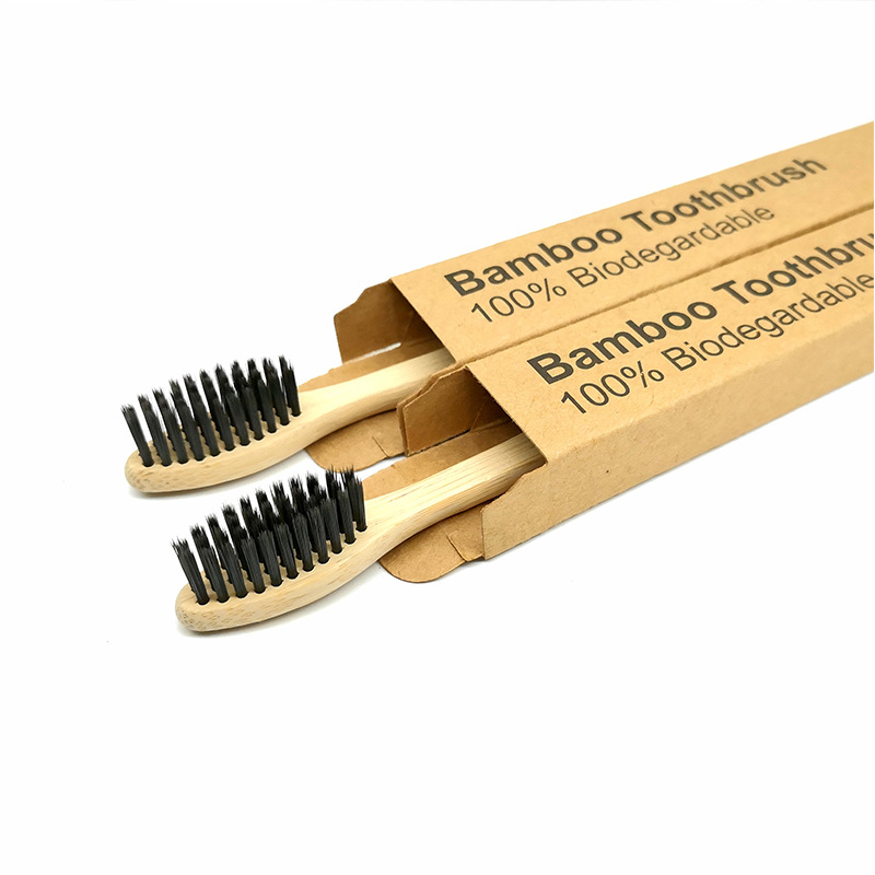 Flat wavy bamboo toothbrush