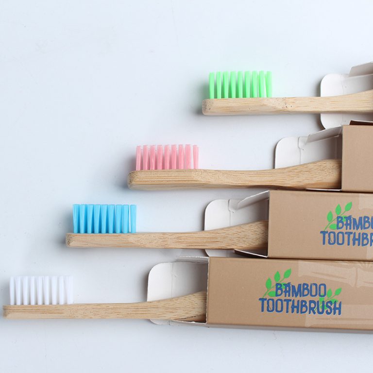 Bamboo toothbrush 4 sticks natural bamboo toothbrush