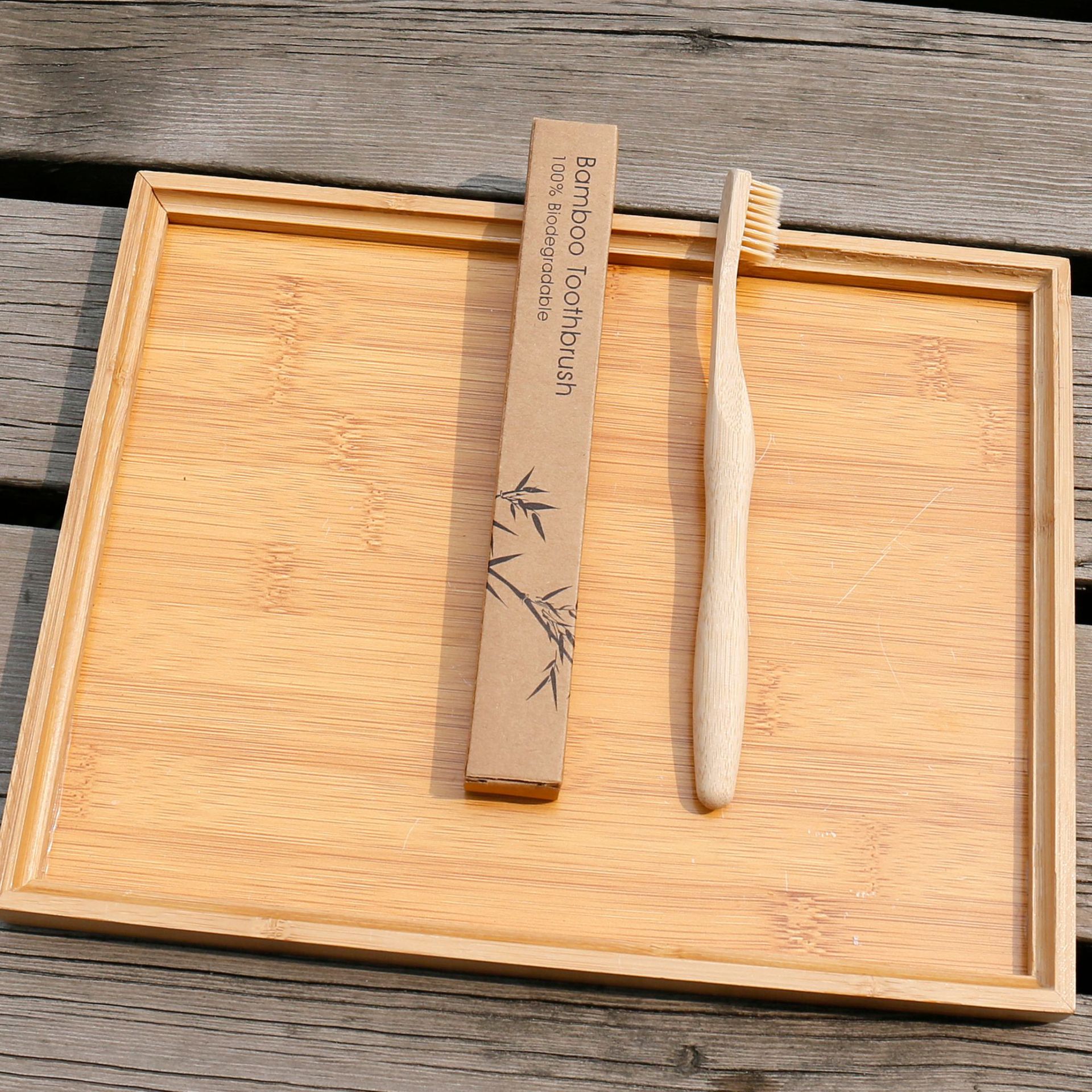 Beige Soft Hair Bamboo Toothbrush | Bulk Eco-Friendly Toothbrush