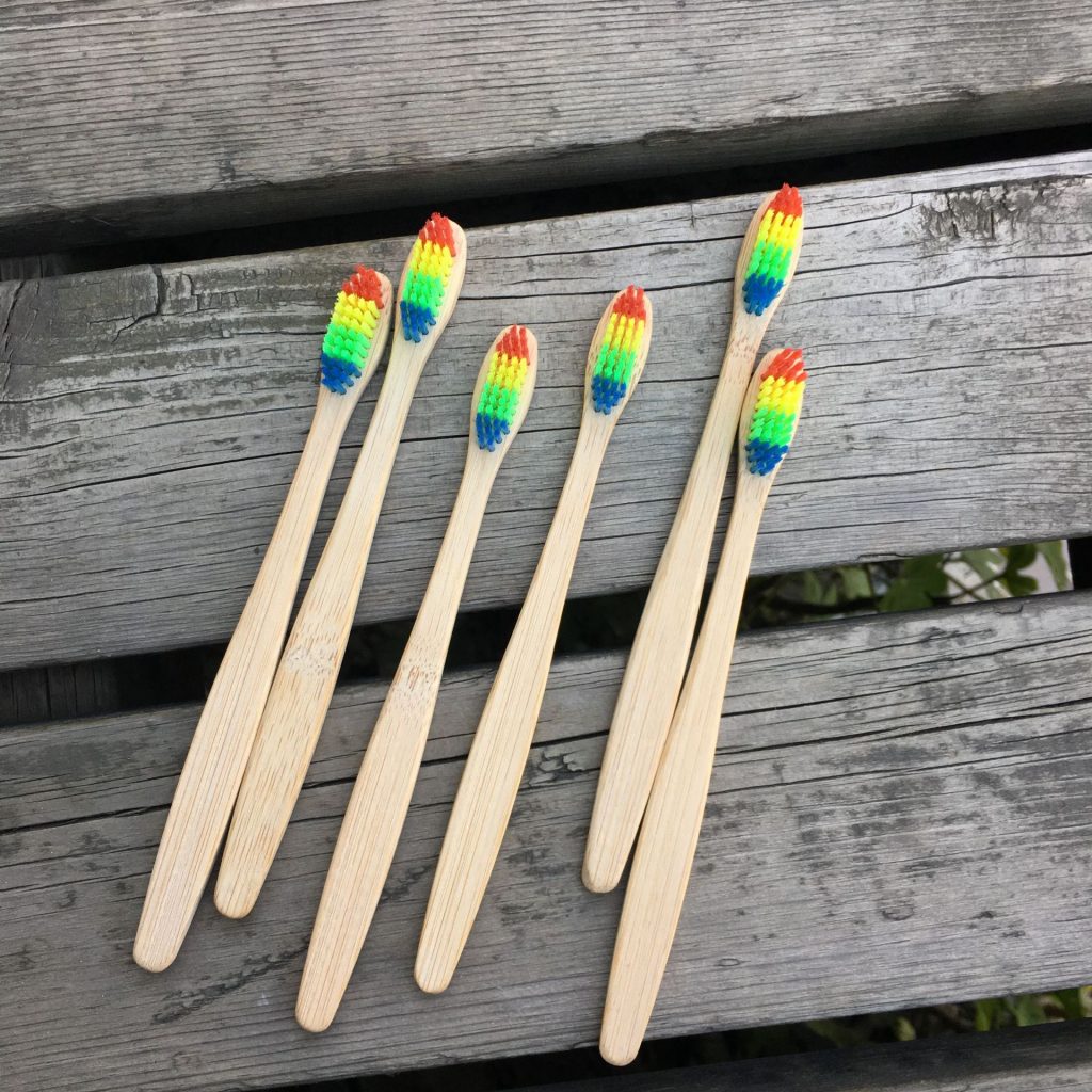 Rainbow bamboo toothbrush