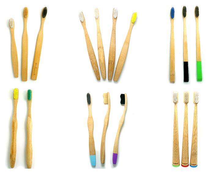 Colored soft wood toothbrush